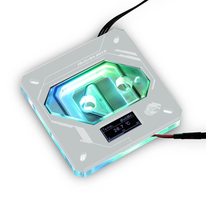 Bykski FR-CU-RA-2018 Silver - Digital RGB Temperature LCD Cpu Blocks ...