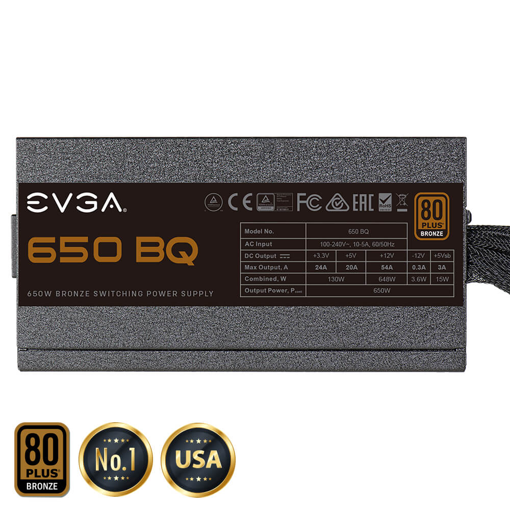 EVGA 650 BQ - 80+ BRONZE 650W - Semi Modular | Giá tốt 12/2025 | Trả Góp 0%